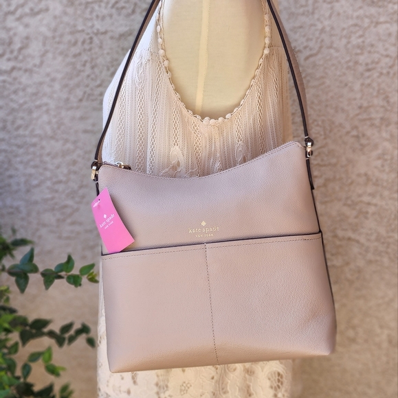 kate spade | Bags | Nwt Kate Spade Bailey Leather Shoulder Bag Beige ...